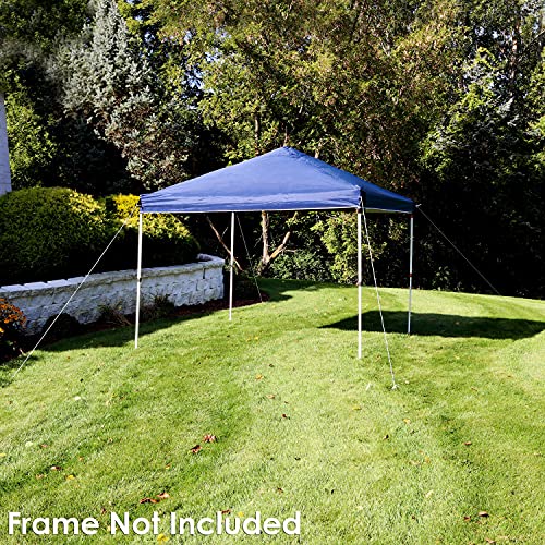 Sunnydaze 10 x 10 Foot Standard Pop-Up Canopy Shade - PU-Coated 150D Oxford Fabric Replacement Top for Canopy - Blue