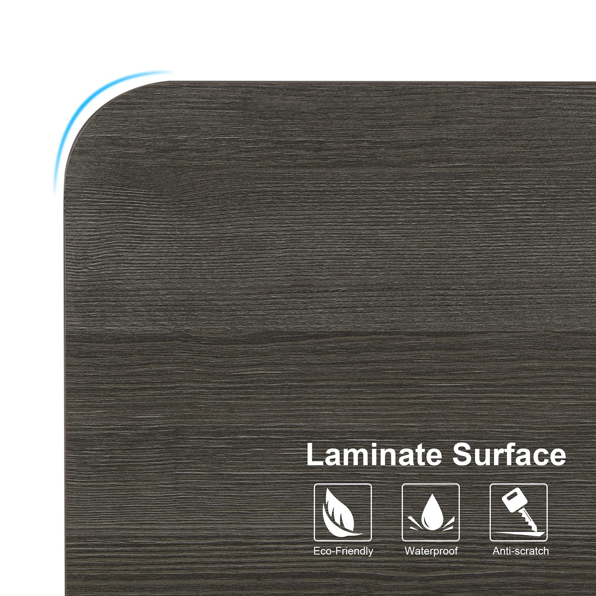 Sunon Laminate Office Desk Shell 48-inch Rectangle Curved Computer Gaming Desk Shell with Keyboard Tray for Home Office (L48''xW24''xH30''/120x60x75cm, Grey)