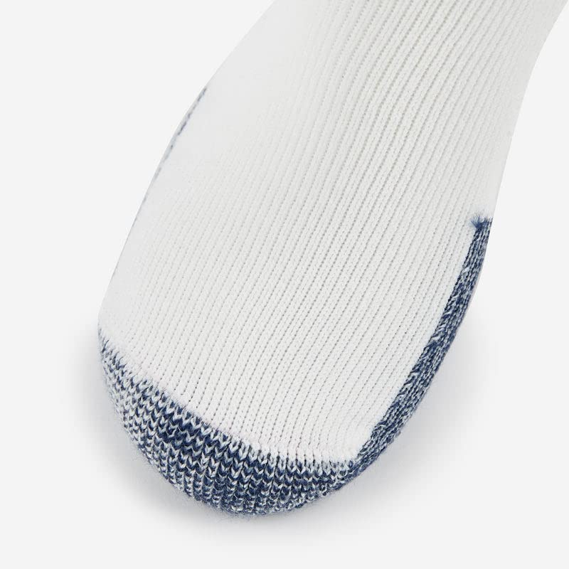 thorlos mens Max Cushion J Rolltop Running Socks, White/Navy (3 Pairs), Large US