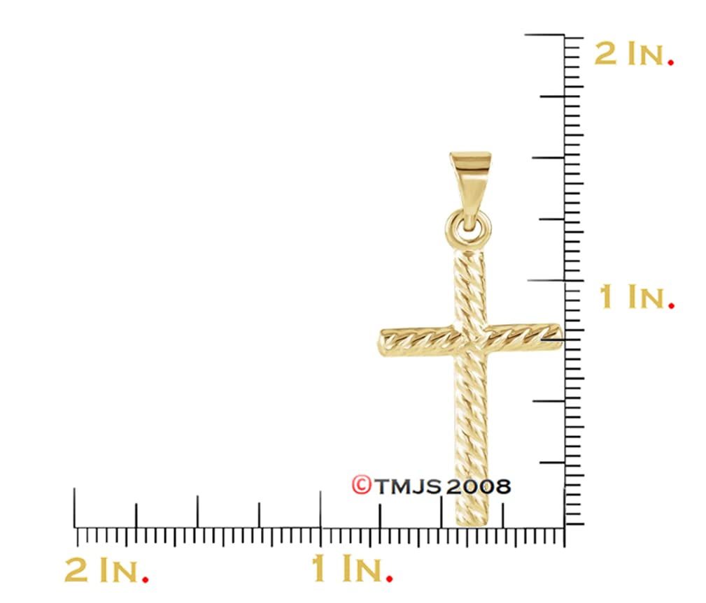 The Men's Jewelry Store 14k Yellow Gold Rope Cross Pendant