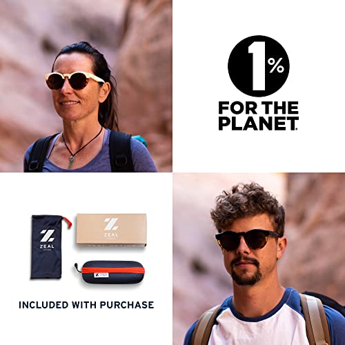 Zeal Optics Crowley | Plant-Based Polarized Sunglasses for Men & Women - Desert Rose/Polarized Horizon Blue Lens