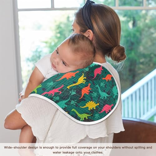 vvfelixl Dinosaurs Footprints Burp Cloths for Baby Boy Girls Baby Washcloths Burp Rags 1 Pack Green