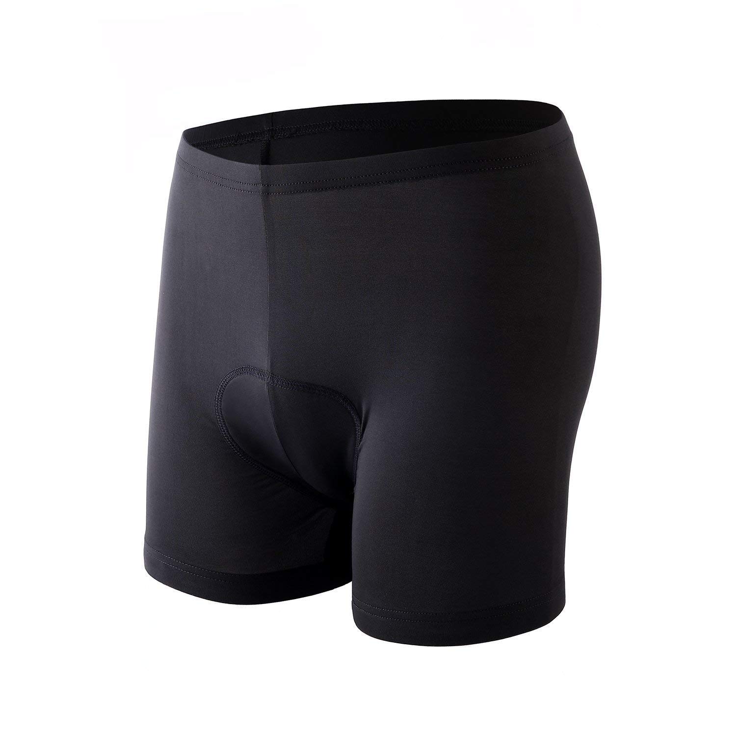 Sportneer Men's 3D Padded Bicycle Cycling Underwear Shorts w/Anti-Slip Design, Breathable & Adsorbent, M Black