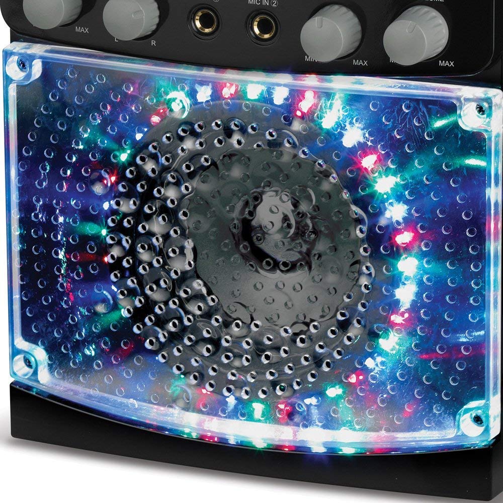 Singing Machine SML385BTBK Karaoke System with LED Disco Lights, CD+G, and Microphone, Black