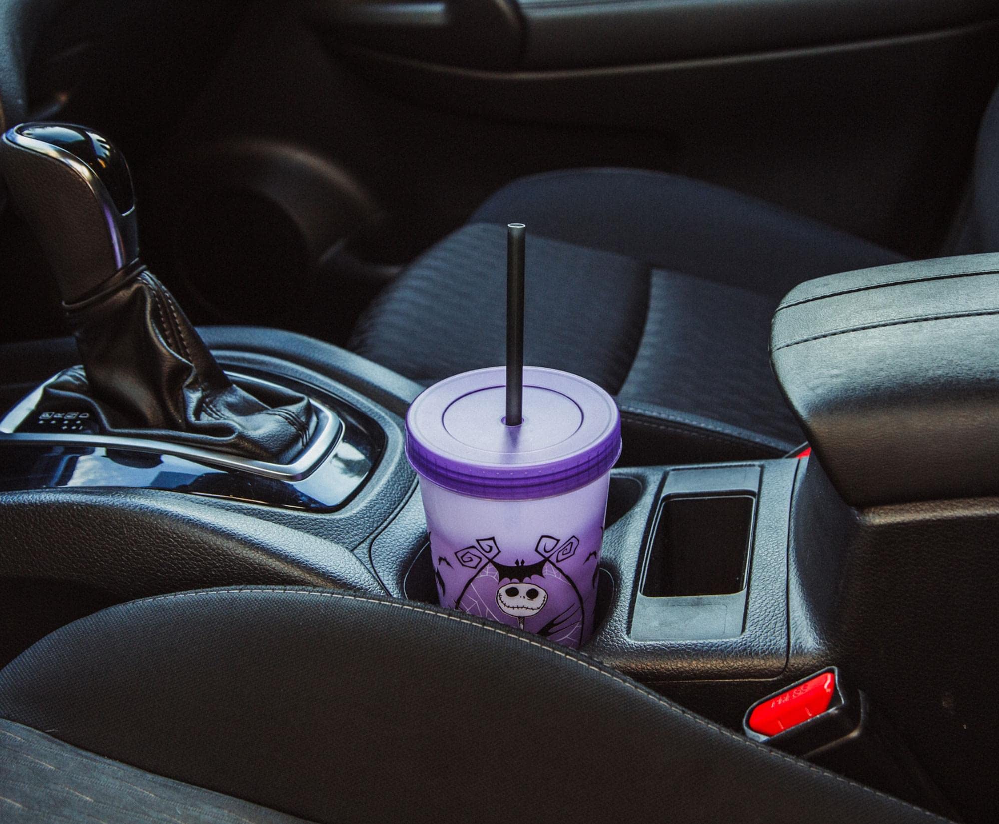 Toynk Disney The Nightmare Before Christmas Jack Skellington Color-Changing Plastic Travel Tumbler | Includes Reusable Straw, Leak-Resistant Lid, Fake Ice Cubes | Holds 24 Ounces