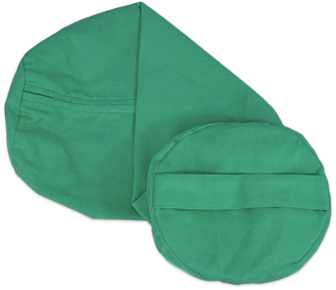 YogaAccessories Cover for Round Cotton Yoga Bolster - Green