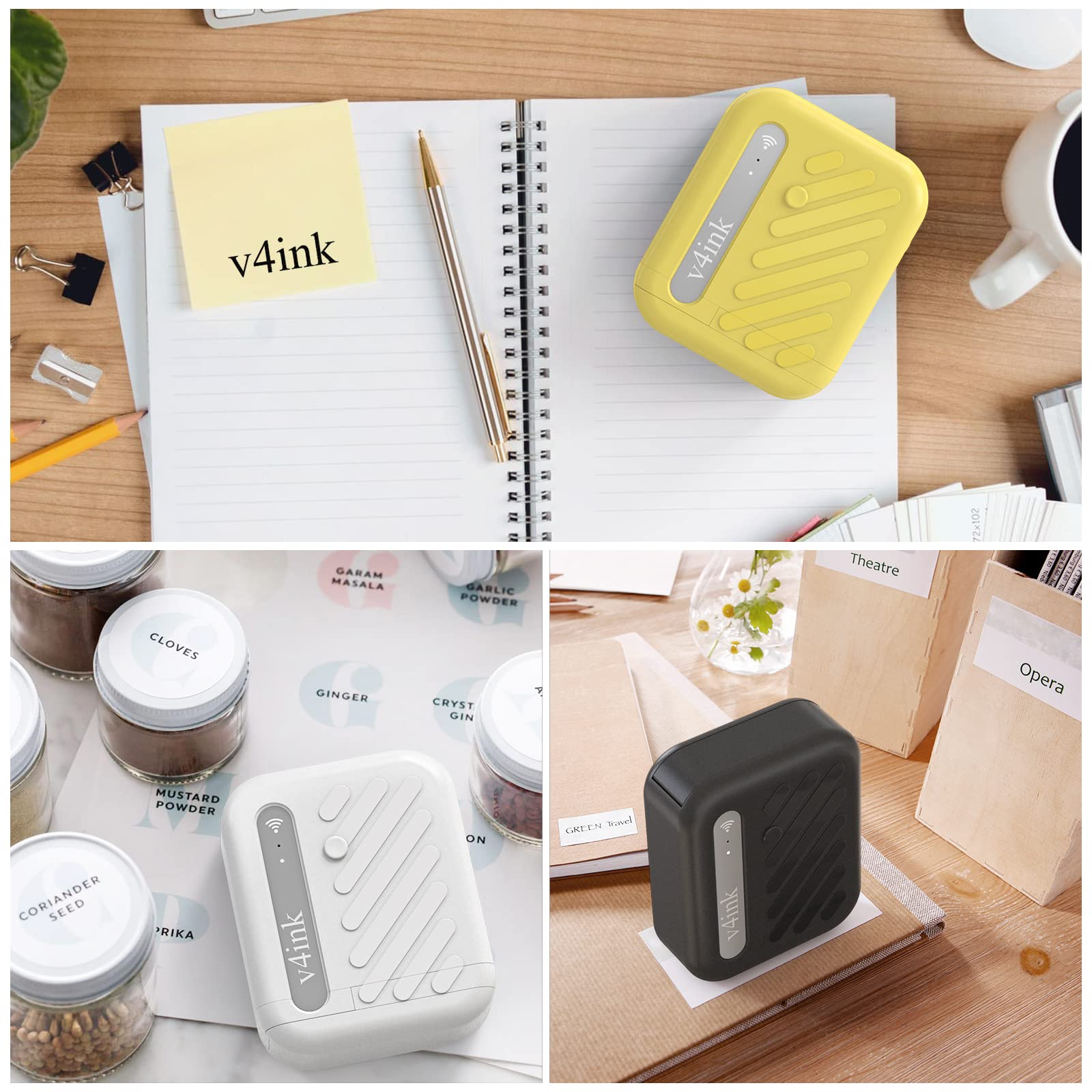 v4ink B10 Mini Handheld Printer Portable Mobile Wireless WiFi Connect with iOS/Android APP 0.09-0.5 inch Height QR-Code Picture Date DIY Logo Number Text Batch Series on All Materials