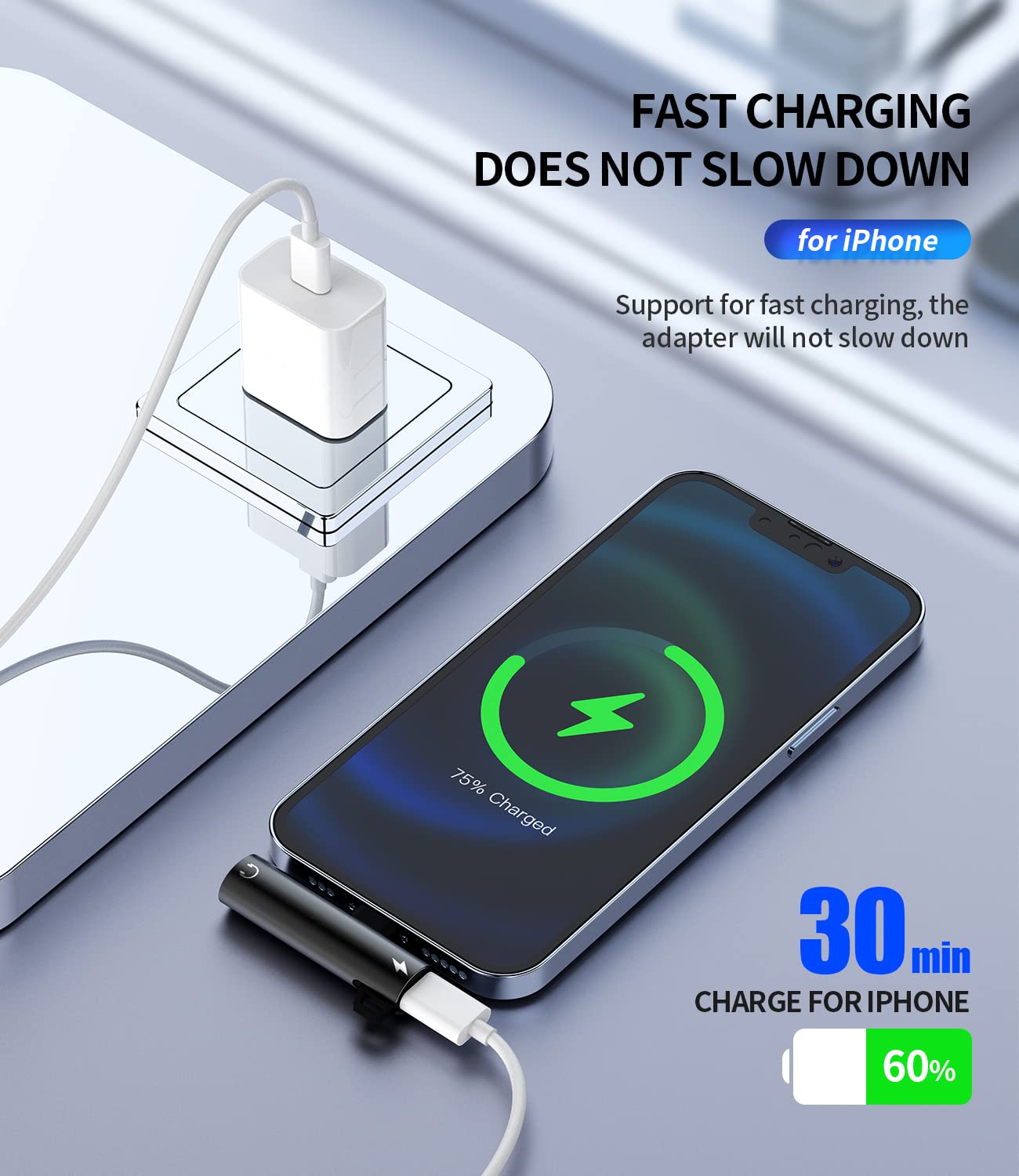 Zoyuzan Lightning to 3.5mm AUX Audio Adapter for iPhone 11, 12, Mini, Pro, Max, XS, XR - Male to Female
