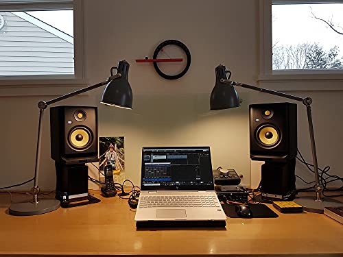 Soundrise PRO-9 Studio Monitor Speaker Stands, Black Pair, Heavy Duty Desktop, DJ and Sound Technician Reference Support, Front Surround Sound with Vibration Absorption, Original Design Made in USA