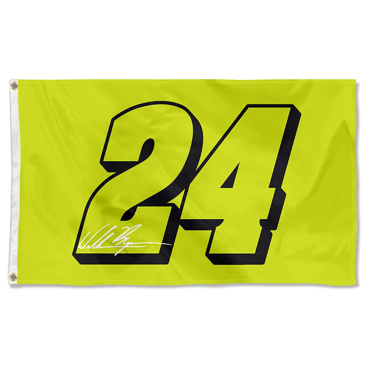 Yanbooch Autographed Checkered Racing Flag William Byron #24 Flag Banner 3x5Feet for Car Fans with Brass Grommets