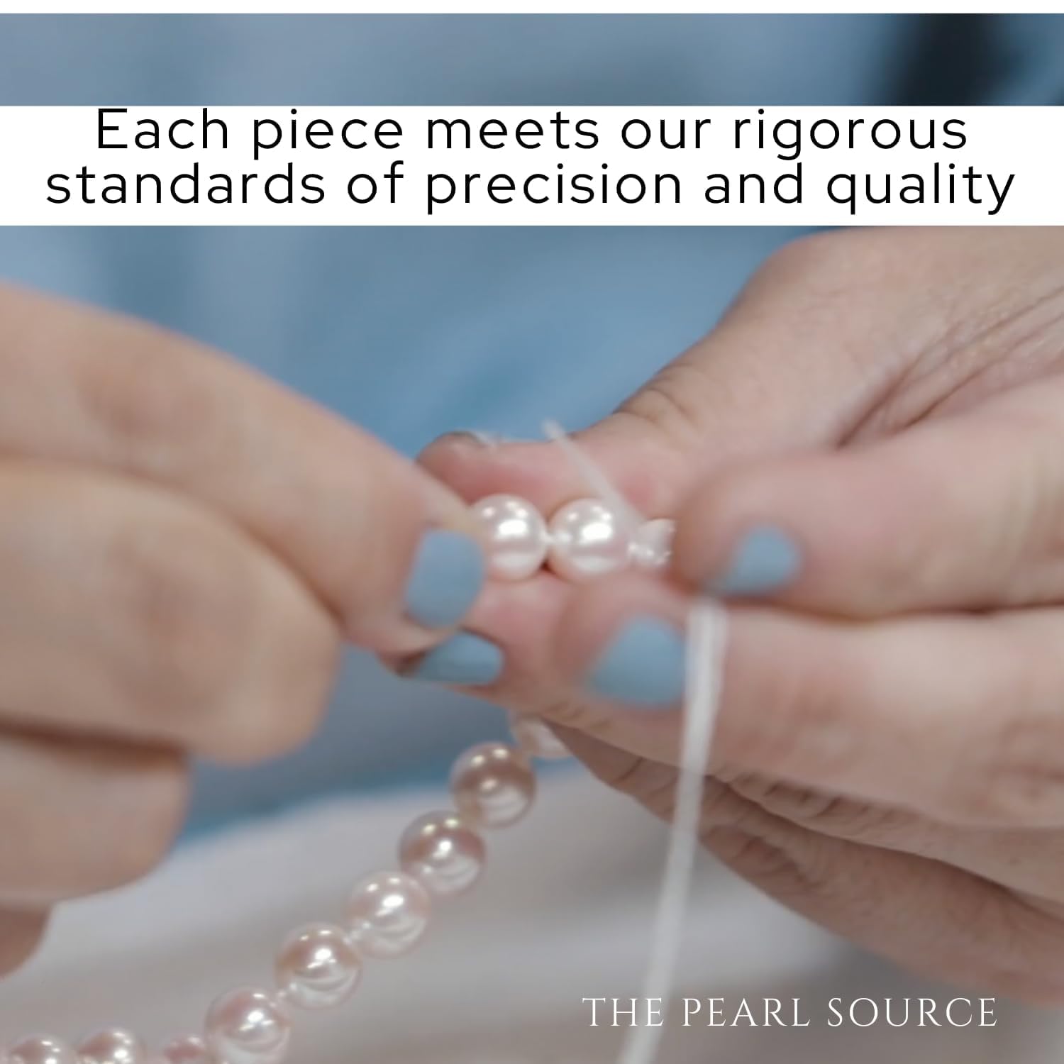 The Pearl Source Real Pearl Necklace for Women with AAA+ Quality Round White Freshwater Genuine Cultured Pearls | 14K Gold Clasp White Gold