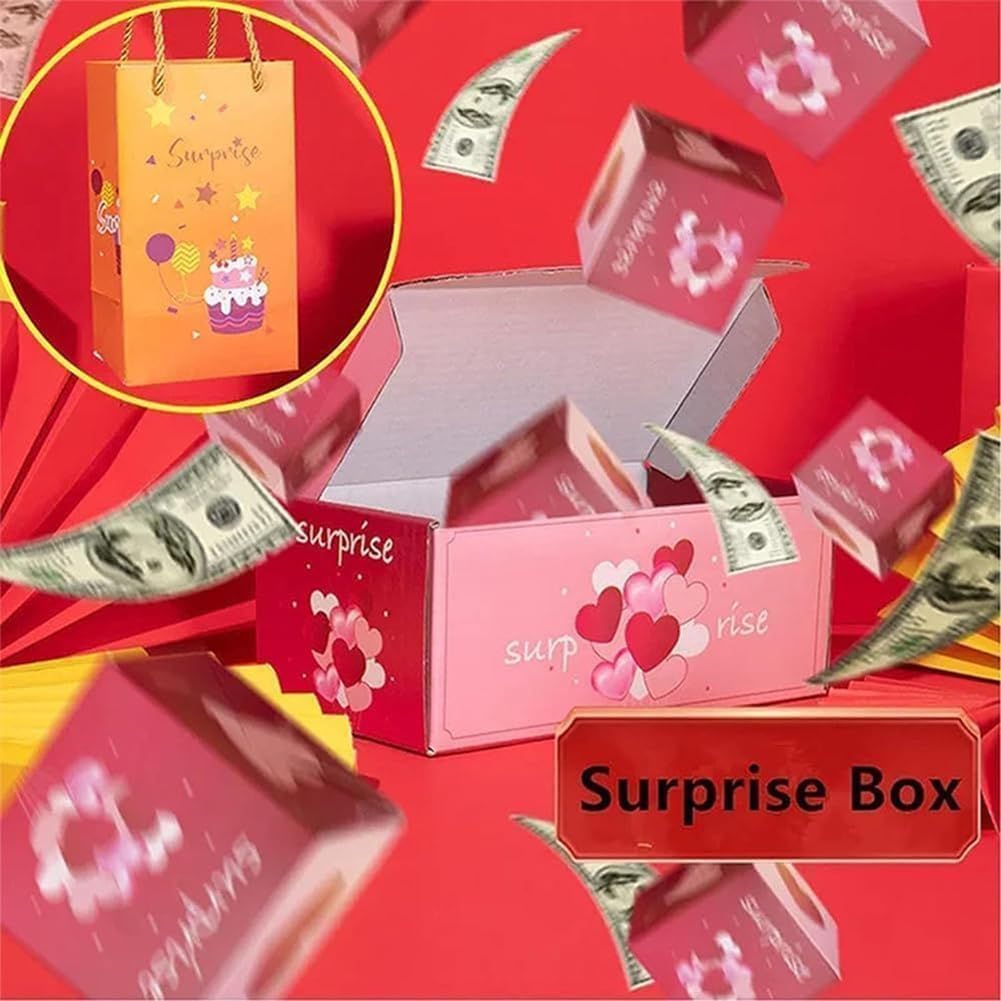 Surprise Gift Box Explosion,2023 New Christmas Surprise Exploding Gift Box, 10 PCS Pop Up Money Gift Boxes, Christmas Birthday Surprise Blast Gift Boxes