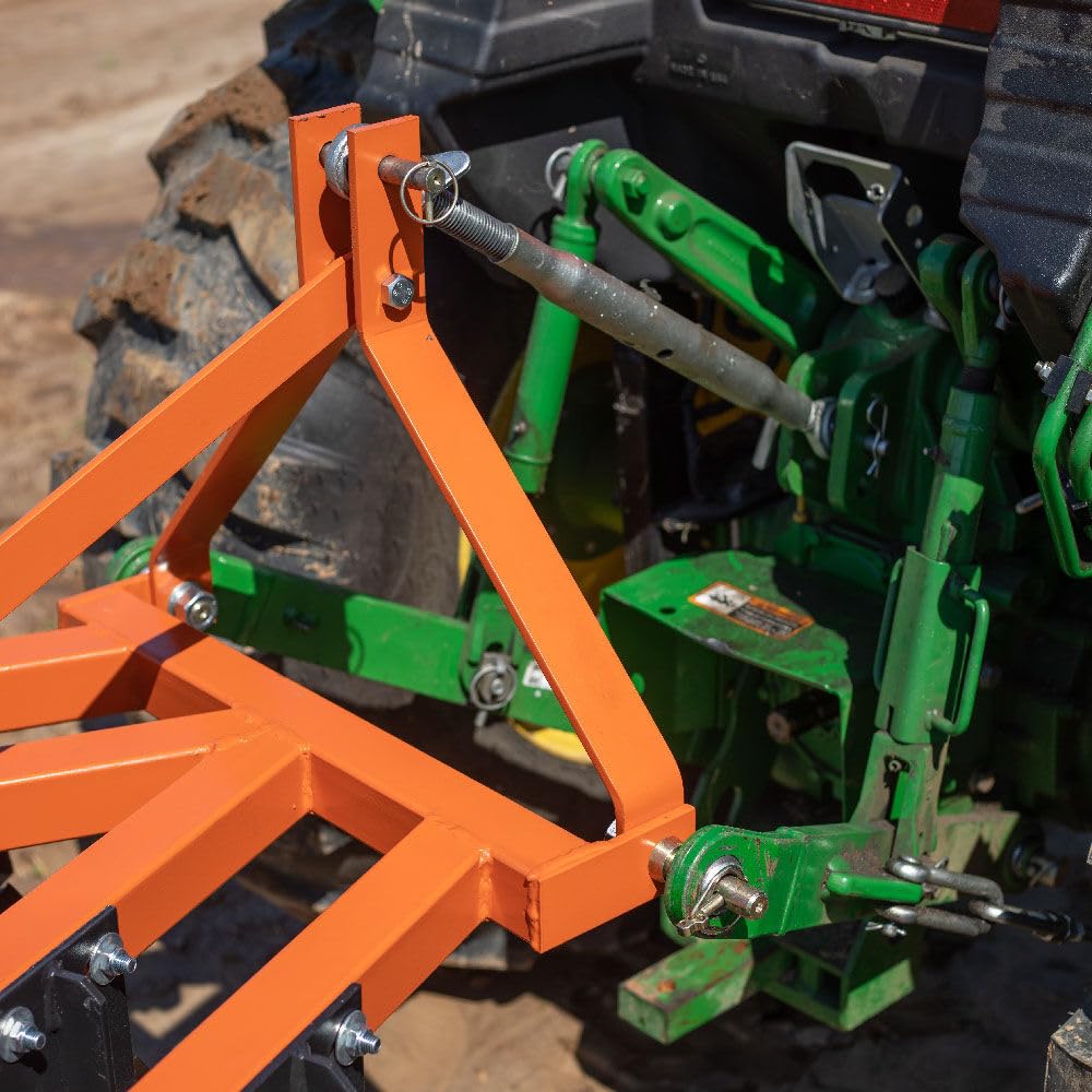 Titan Attachments 4 FT Notched Disc Harrow Plow, Category 1, 3 Point, for Kubota New Holland Tractors