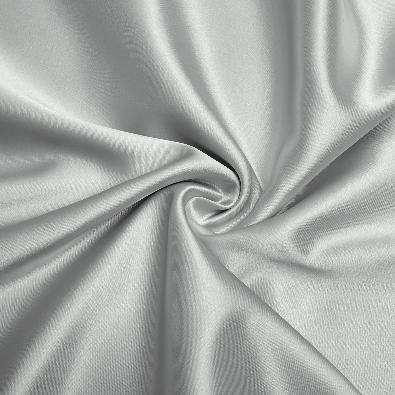 VACVELT 4pcs Extra Deep Pocket Satin Sheets Full Size Bed Set, Silver Grey Satin Sheet Set Fit 18-24 Inch Deep Pocket Mattress, Silky & Luxury Satin Bedding Set Soft & Ultra Deep Fitted Sheet Set