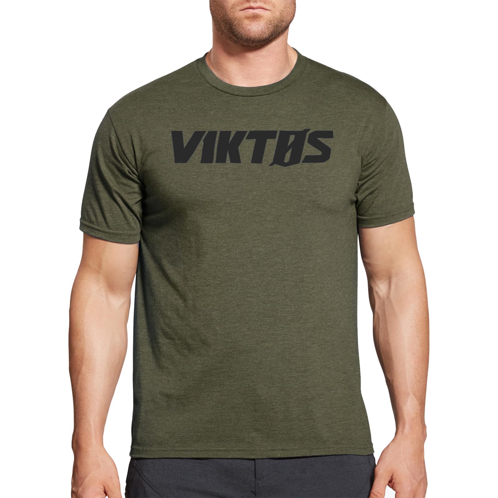 VIKTOS Men's Tack Tee with Screen-Printed Graphic | Lightweight Breathable Soft Comfortable Casual Short Sleeve T-Shirt, Navy Heather, Size: L
