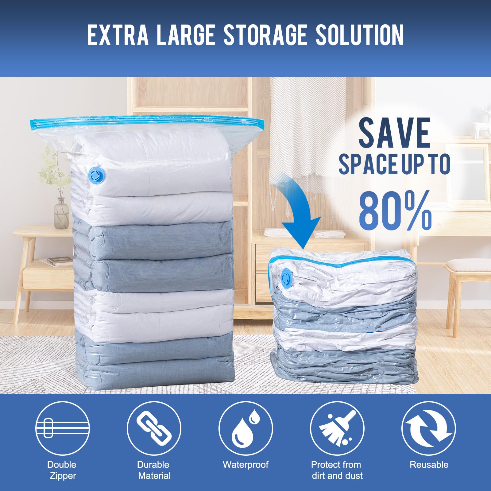 WANALIT 6 Pack Moving Bags + 3 Pack Cube Vacuum Storage Bags, Backpack Straps Strong Carrying Handles & Zippers, Storage Totes For Space Saving, Fold Flat, Moving Supplies