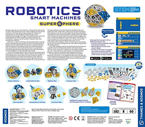 Thames & Kosmos Robotics: Smart Machines - Super Sphere STEM Experiment Kit | Build & Program a 9-inch Robotic Sphere + 6 Other Robot Models | Basic Coding | Color Manual | Requires Tablet, Smartphone