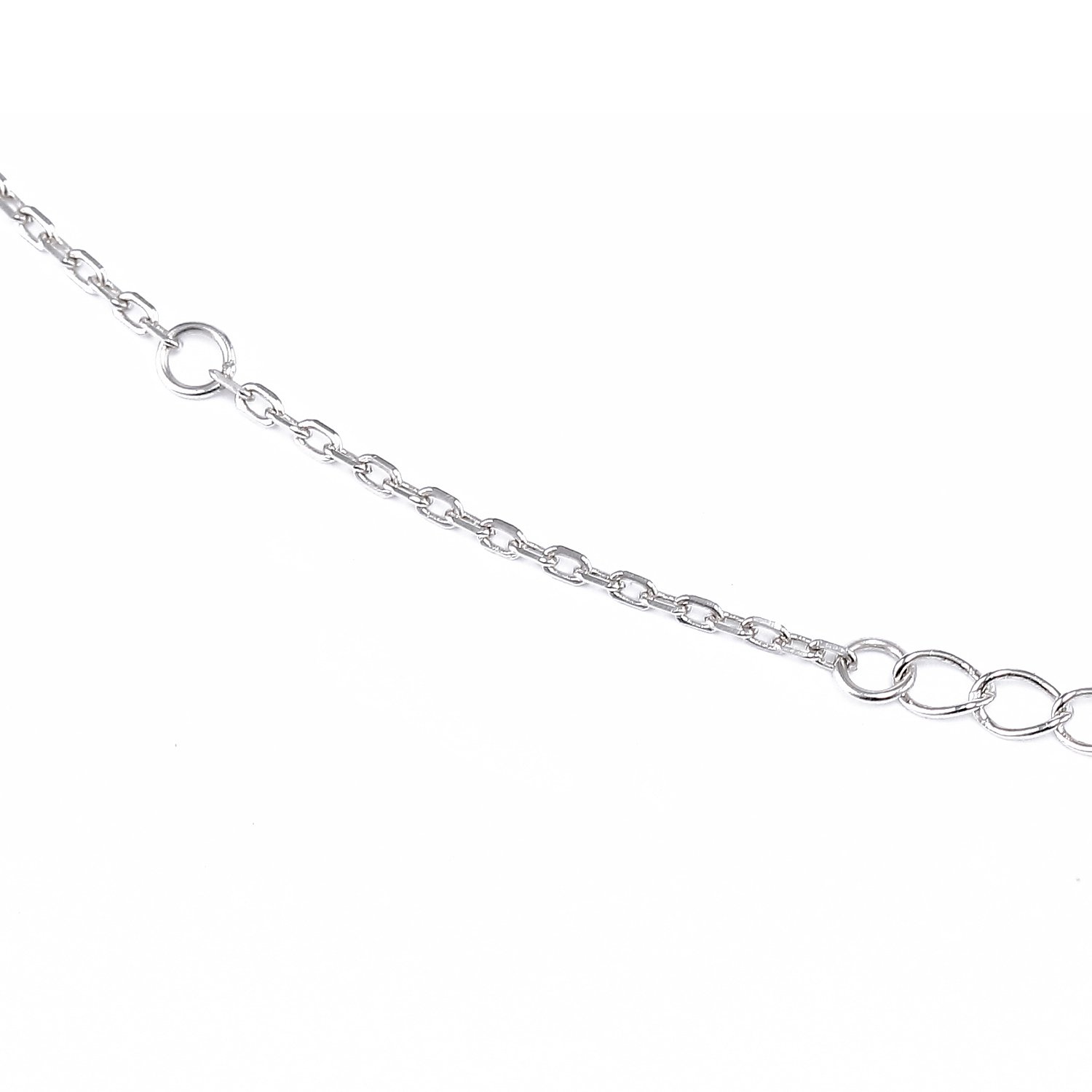 ZEONMEI 925 Sterling Silver 1MM Cable Chain Necklace Spring Clasp Adjustable 15" - 18"