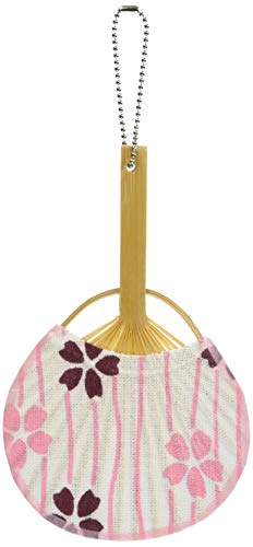 四国団扇 Shikoku Group Fan [Unisex] Bean Fan Strap Flowing Water Sakura