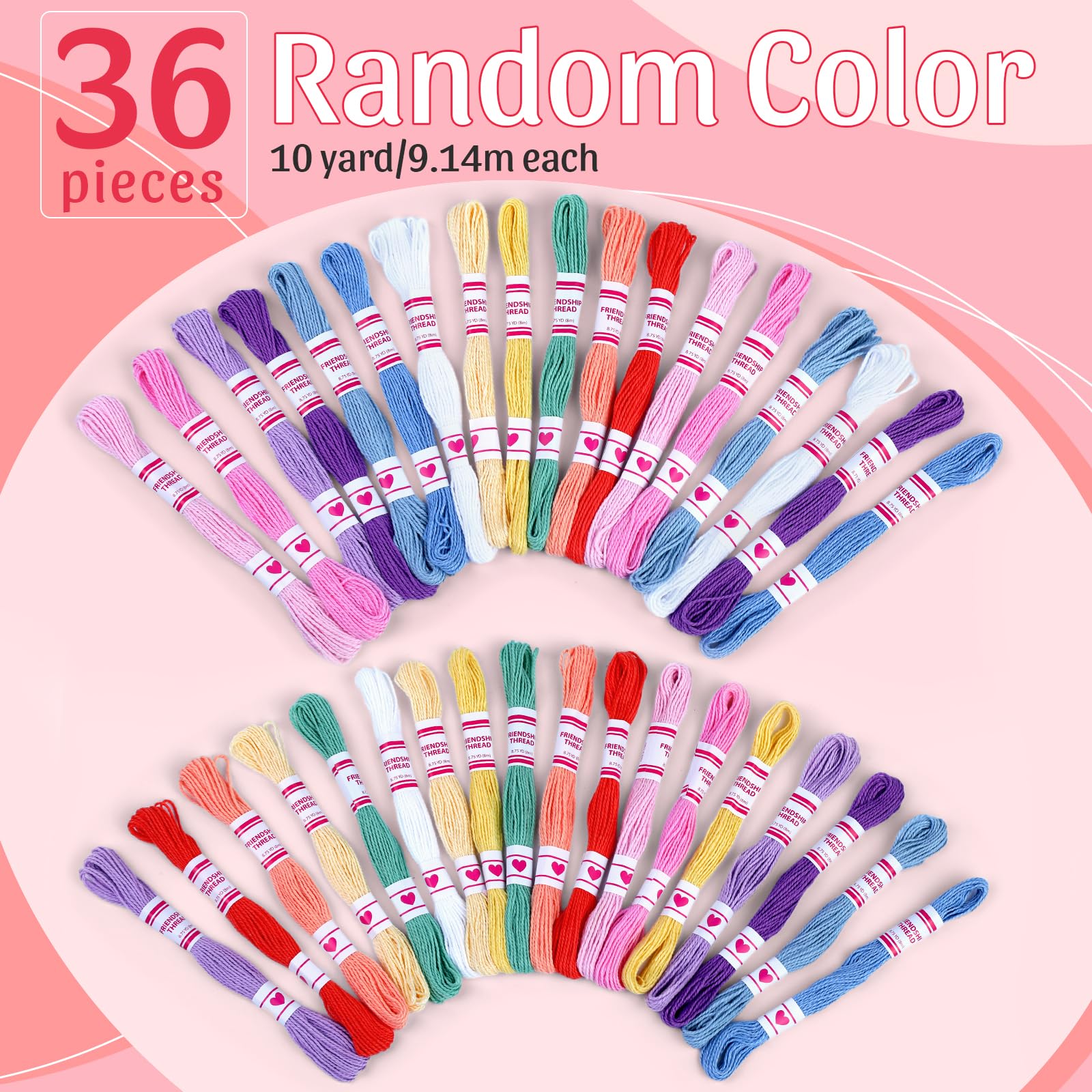 ZXIIXZ Crafts Floss, Cross Stitch Threads, Friendship Bracelets Floss, Cotton Thread Cross-Stitch Thread for Cross Stitching, Embroidery, DIY Bracelets, Friendship Bracelets Floss Craft Projects