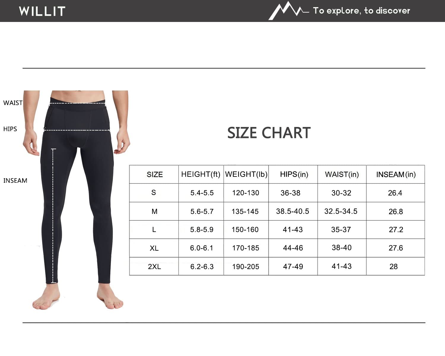 Willit Men's Active Yoga Leggings Pants Running Dance Tights with Pockets Cycling Workout Pants Quick Dry Dark Blue L