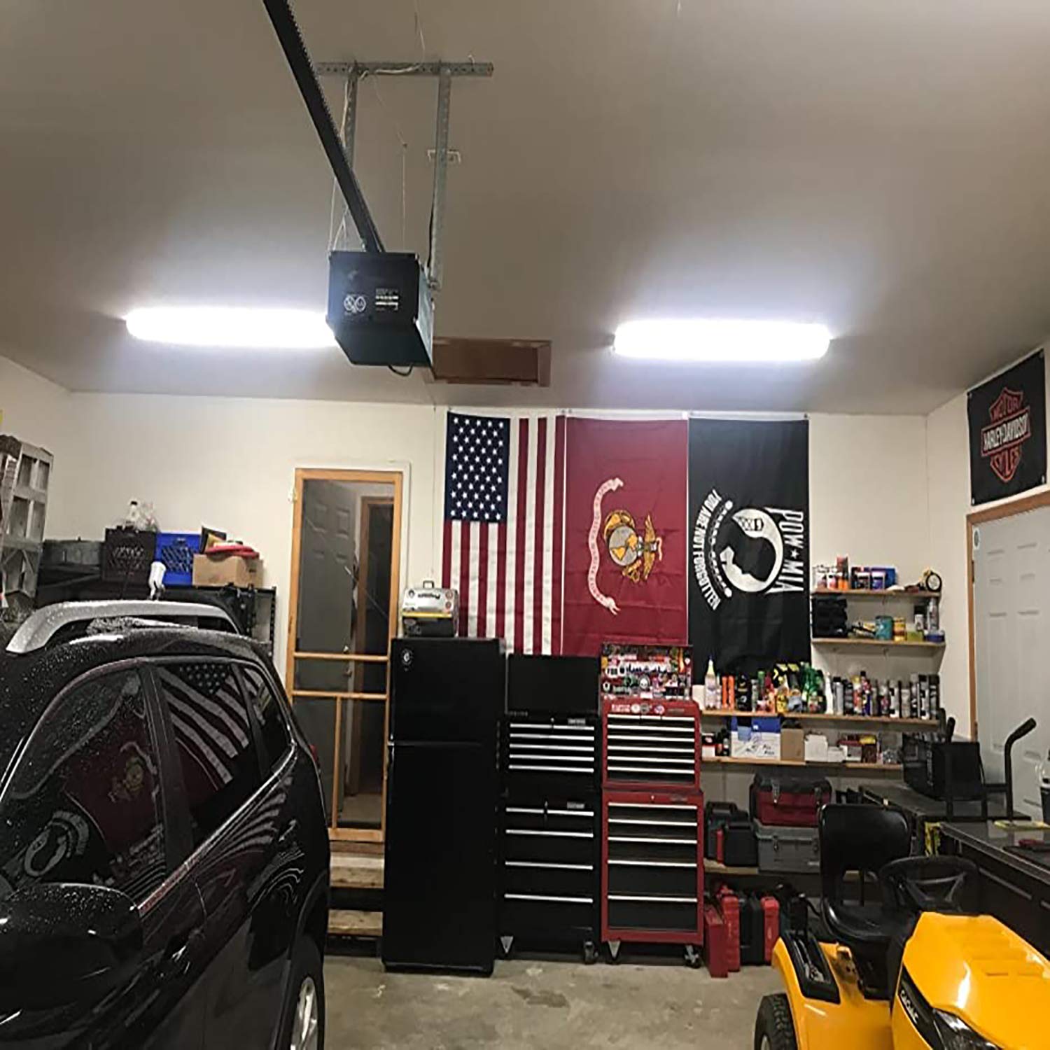 Yeegfeyeyy 4FT LED Wraparound Shop Lights, 40W, 4400lm [2-lamp 32W Fluorescent Equiv.], 4000K Neutral White, Flush Mount 48 Inch LED Light Fixtures, LED Wrap Ceiling Light for Garage, Office
