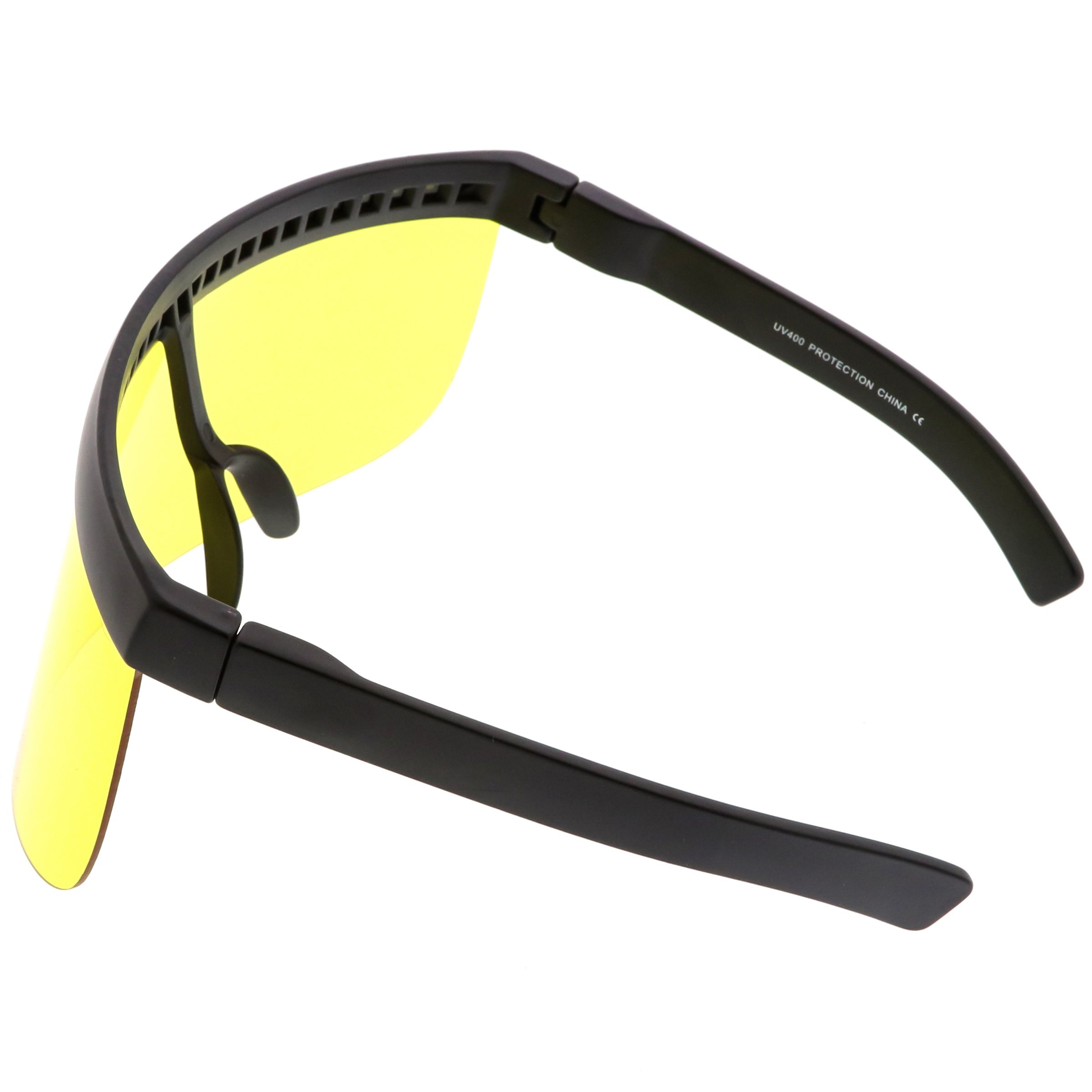 zeroUV Visor Sunglasses for Men and Women, Futuristic Face Shield Glasses with UV400 Protection 172mm (Blue Mirror)