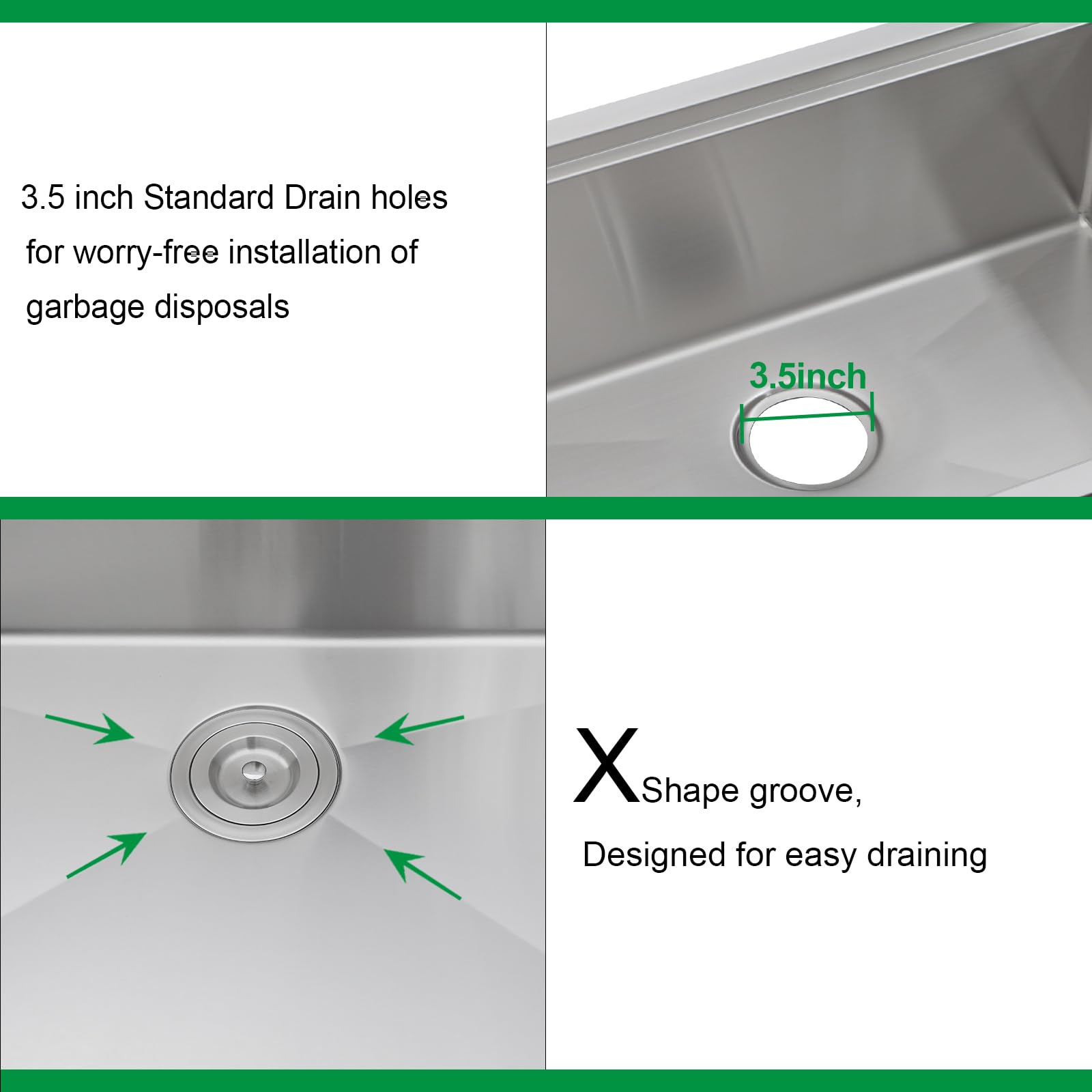Talllor 27 Kitchen Sink Undermount 27"x19" Stainless Steel Undermount Sink Workstation Single Bowl Large Deep 16 Gauge Handmade Under Counter Kitchen Sink Basin with Accessories