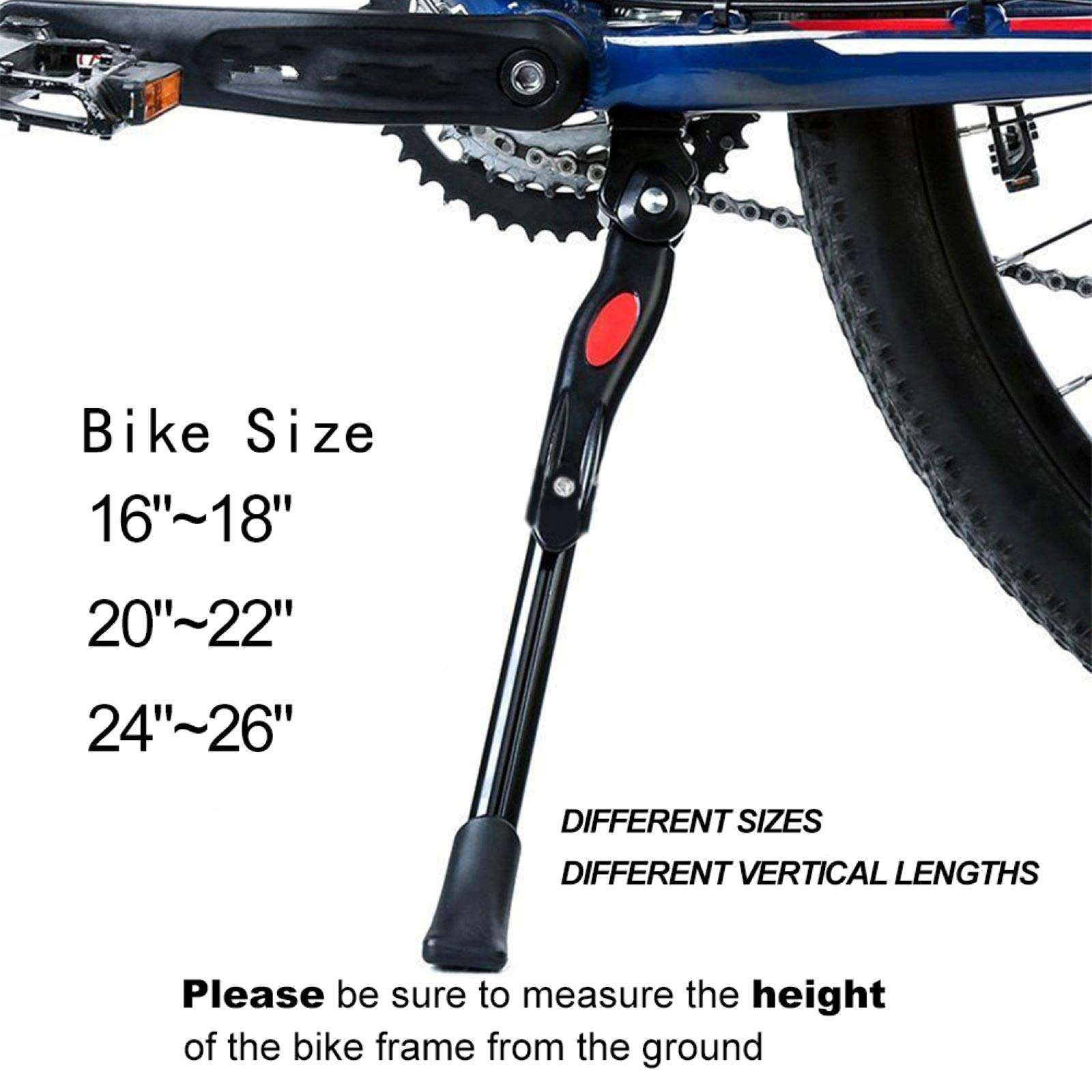 Yeipower Bike Bicycle Kickstand Adjustable Center - Adjustable 16 17 18 20 22 24 26 Inch for Kids Adult Trek Mountain Bike Road Bicycle