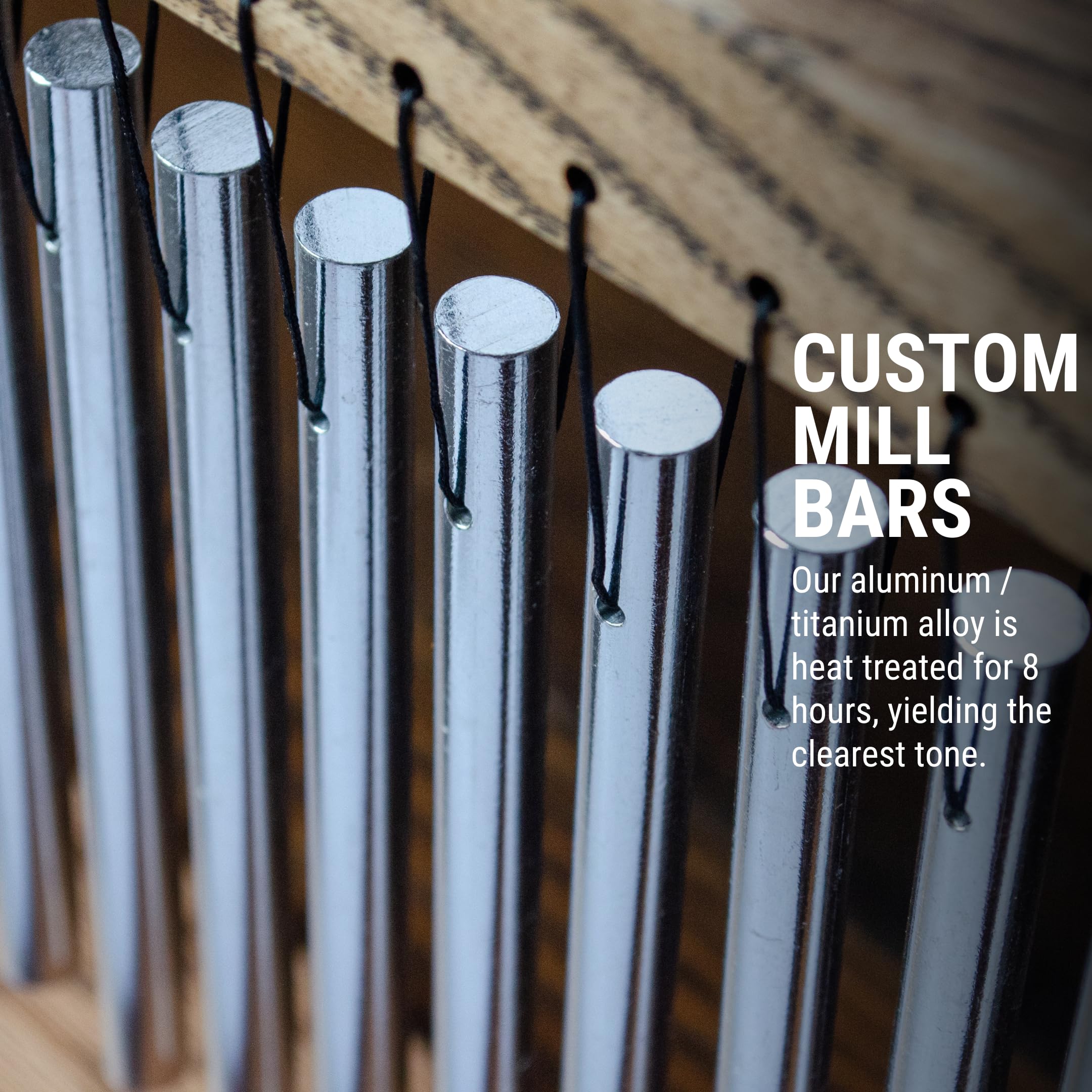 Treeworks Chimes Medium Top Bar Chime β Made in U.S.A. β for Percussion Tables, Desks, Classroom Music, Meditation or Yoga, Includes Tennessee Hardwood Stand, inch (TRE9t)