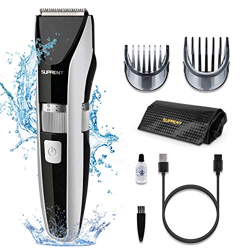 Waterproof Cordless Beard Trimmer Hair Clippers for Men,All-In-One Professional Beard Trimmer for Men with 39 Adjustable Cutting Lengths, Hair Trimmer with Lithium Battery, USB Charge(Sliver)