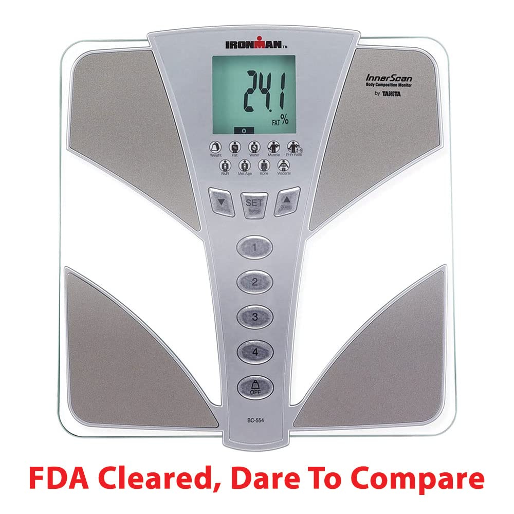 TANITA's BC-554 Ironman, FDA Cleared, World's Only Consumer Multi-Frequency, Full Body Composition Scale