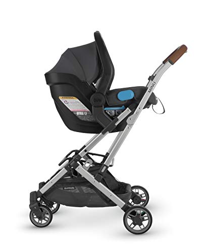 UPPAbaby MINU Stroller-Devin(Light Grey Melange/Silver/Chestnut Leather)+MINU Infant Car Seat Adapter for MESA