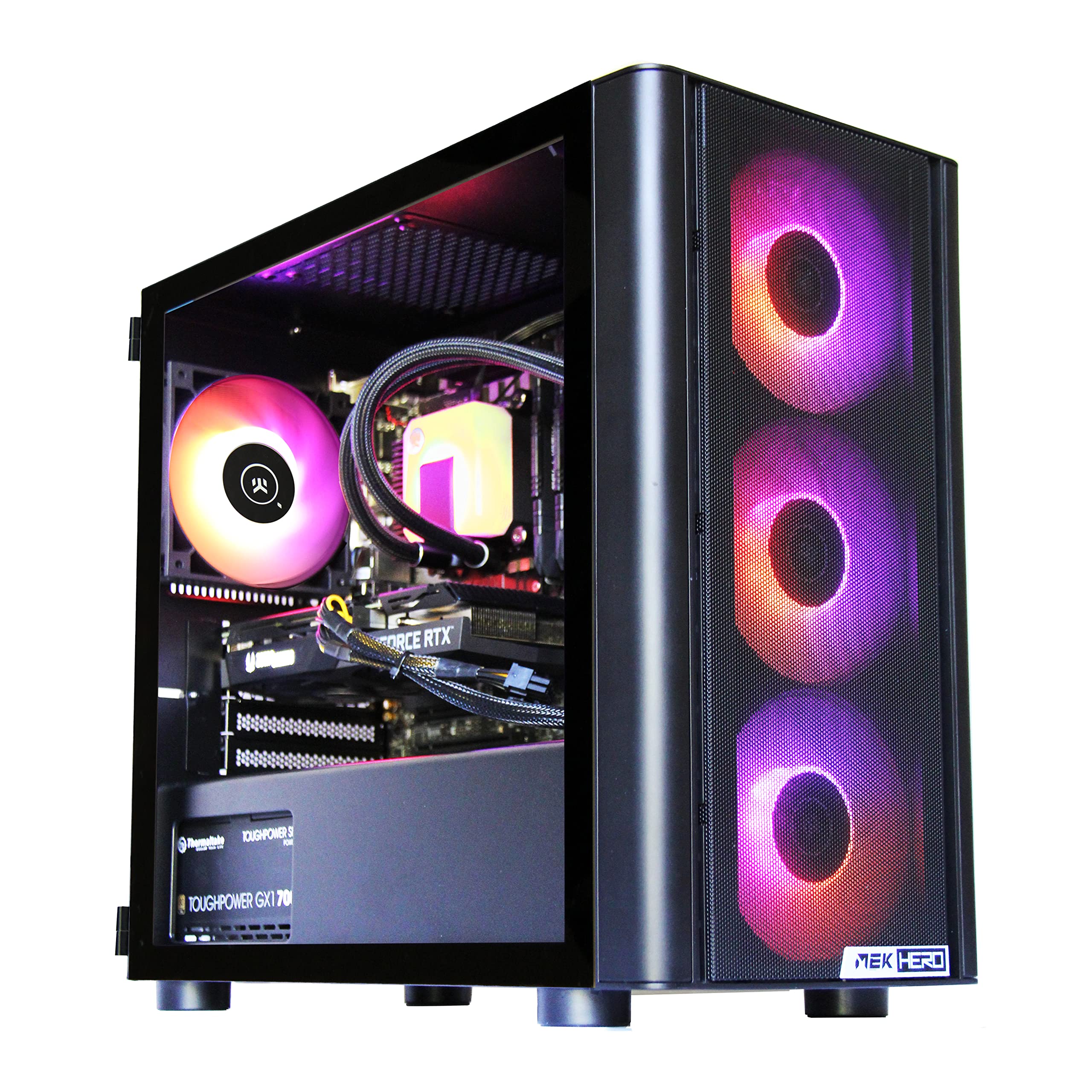ZOTAC Gaming MEK Hero G1 I1736KFT Liquid Cooling Gaming PC Desktop Intel 11th Gen Core i7 11700KF, GeForce RTX 3060 Ti 8GB, 16GB 3200 MHz DDR4, 1TB M.2 NVMe SSD, RGB - GH3060TI170KF01BL-U-W2B