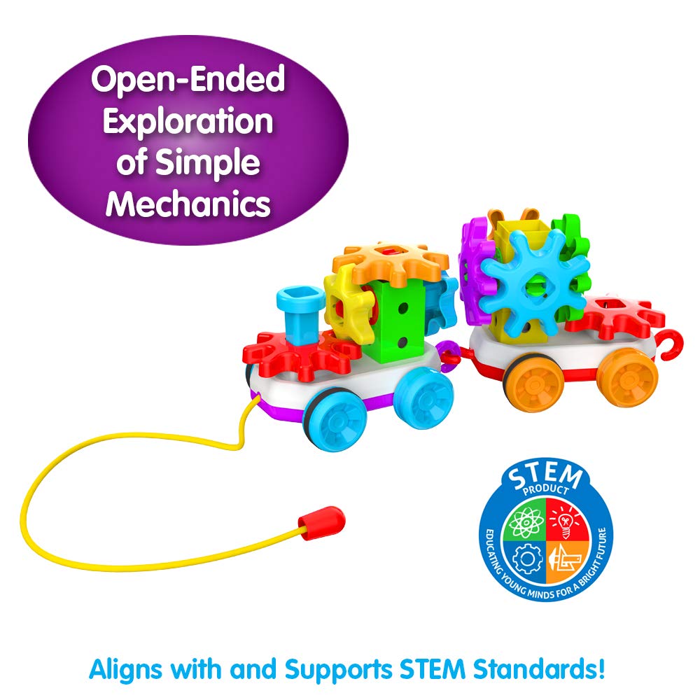 The Learning Journey Techno Kids Stack & Spin Pull Along Train STEM Toddler Toys & Gifts for Boys & Girls Ages 2+ Years Mind Building Preschool Learning Toy