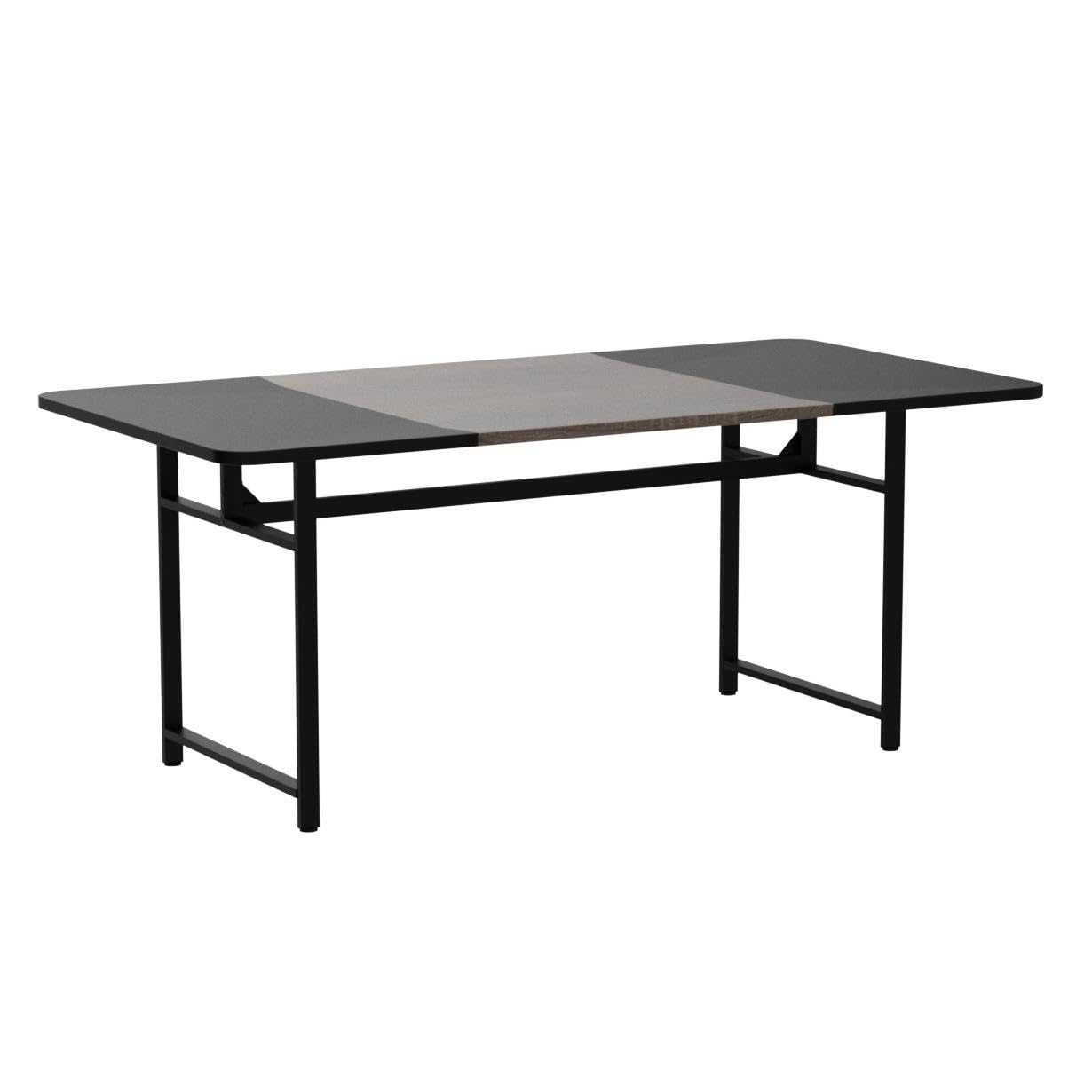 Tribesigns 6FT Conference Table, 70.86" W x 35.43" D Meeting Room Table Boardroom Desk for Office Conference Room, Splicing Board with Heavy Duty Metal Frame, Vintage Grey/Black
