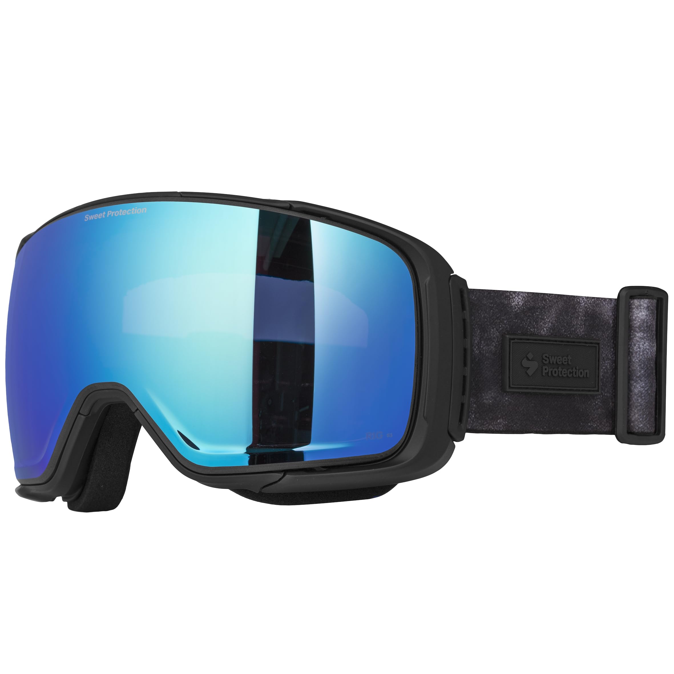 Sweet Protection Interstellar RIG Reflect Snow Goggles - Ski and Snowboard UV Protection and Anti-Fog Goggle, RIG Obsidian/Matte Black/All Black