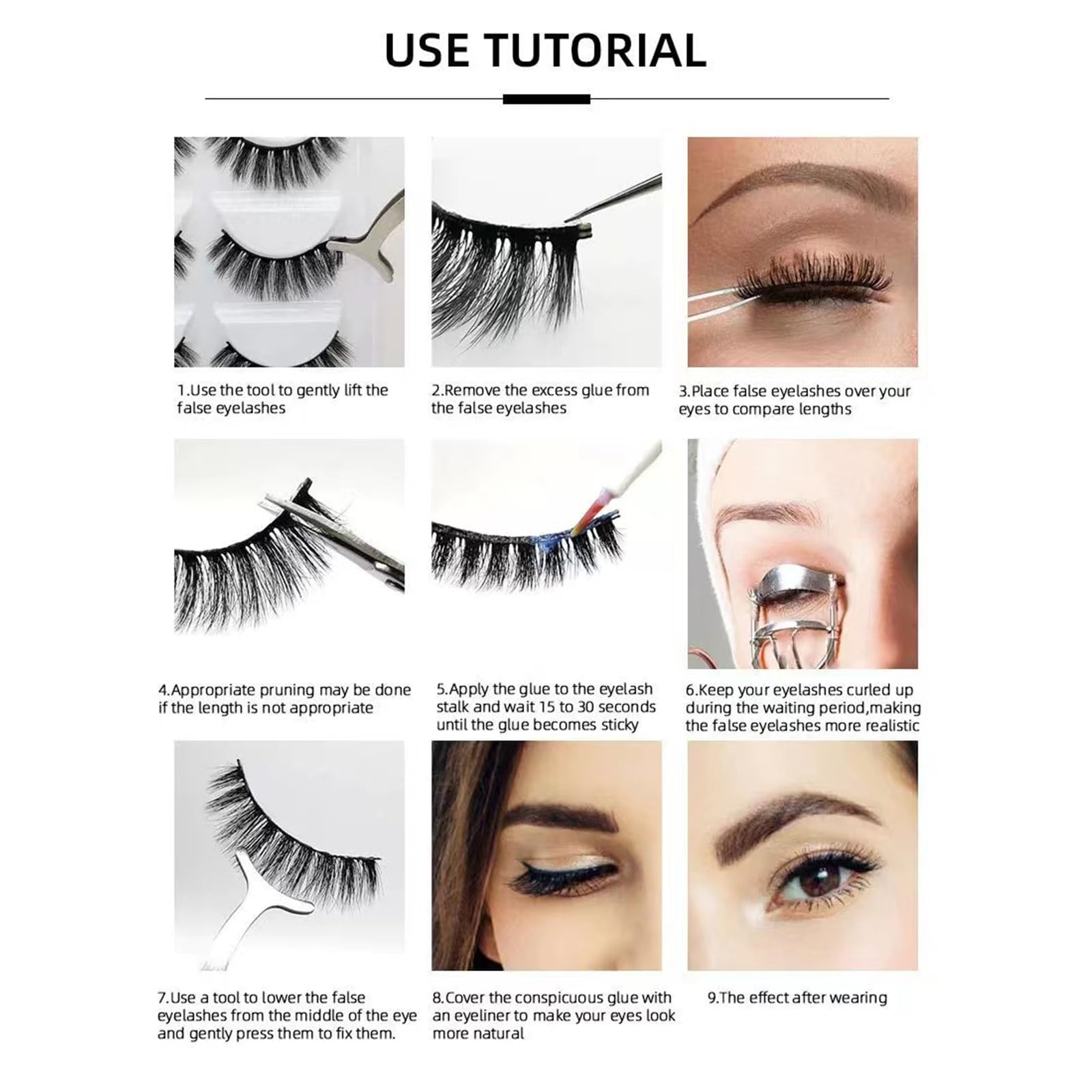 Winkclique Lashes Kit, Wink Clique Lashes, Eyelash Applicator Tool, Wink Clique Lashes Mink, Wink Clique Lash Glue, Under Lash False Lashes (1.1cm)