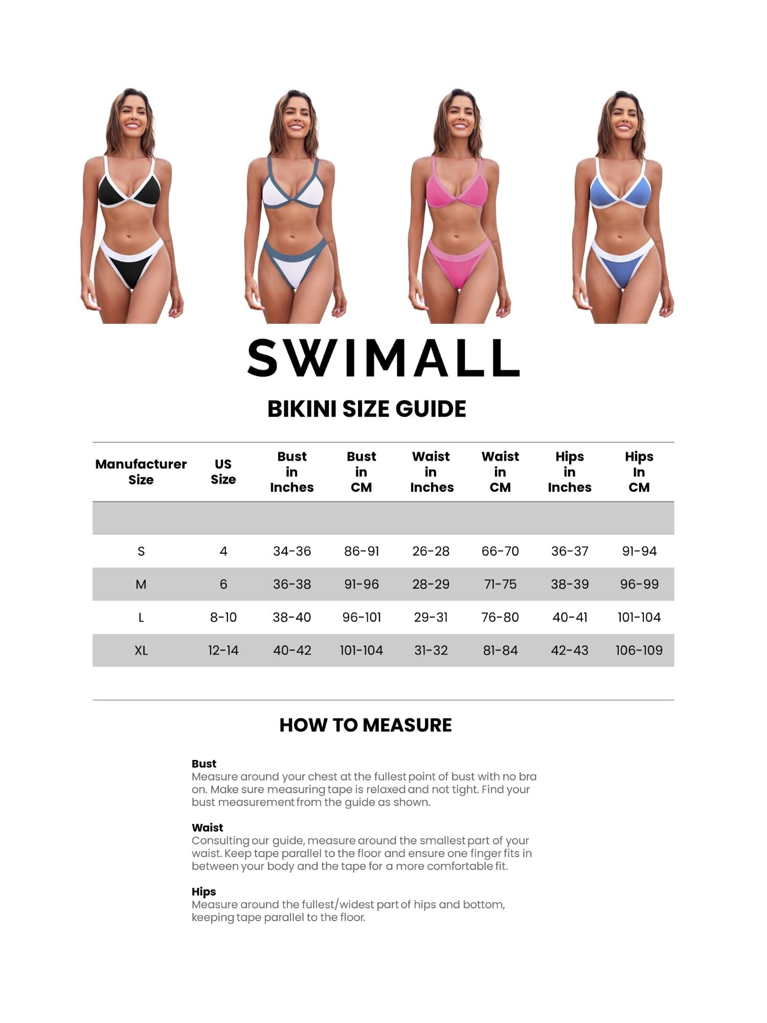 swimall Women's Triangle Bikini Set Sexy Brazilian Sporty Two Piece Swimsuit Cute Bathing Suit - White - Medium