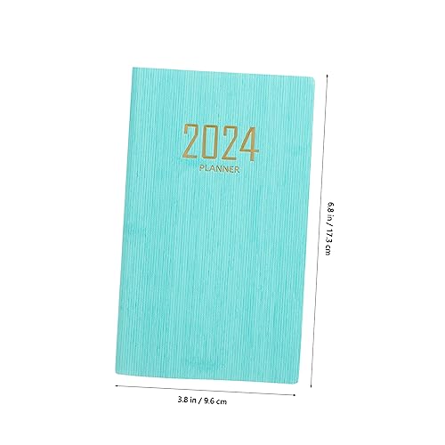 Tofficu Planner Book Academic Diary 2024 Undated Planner Weekly and Monthly Weekly Pocket Planner To Do List Pad English Agenda Planner Notebook Work Notes Multifunction Imitation Leather