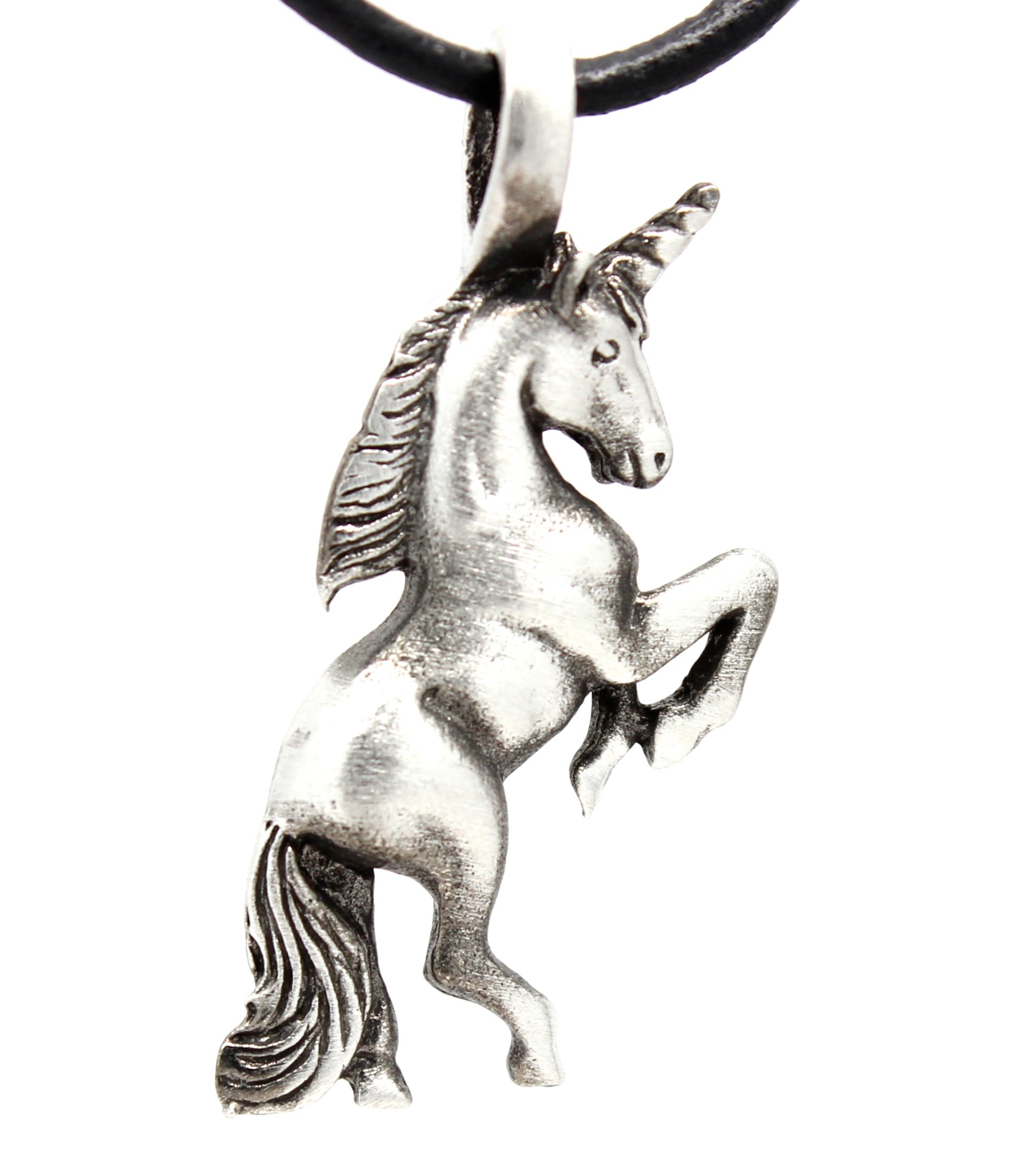 Trilogy Jewelry Pewter Mystical Unicorn Pendant on Leather Necklace