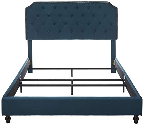 ZINUS Andover Upholstered Bed Frame / Tufted Bed Frame with Nailhead Detail / Adjustable Headboard / Easy Assembly, Queen