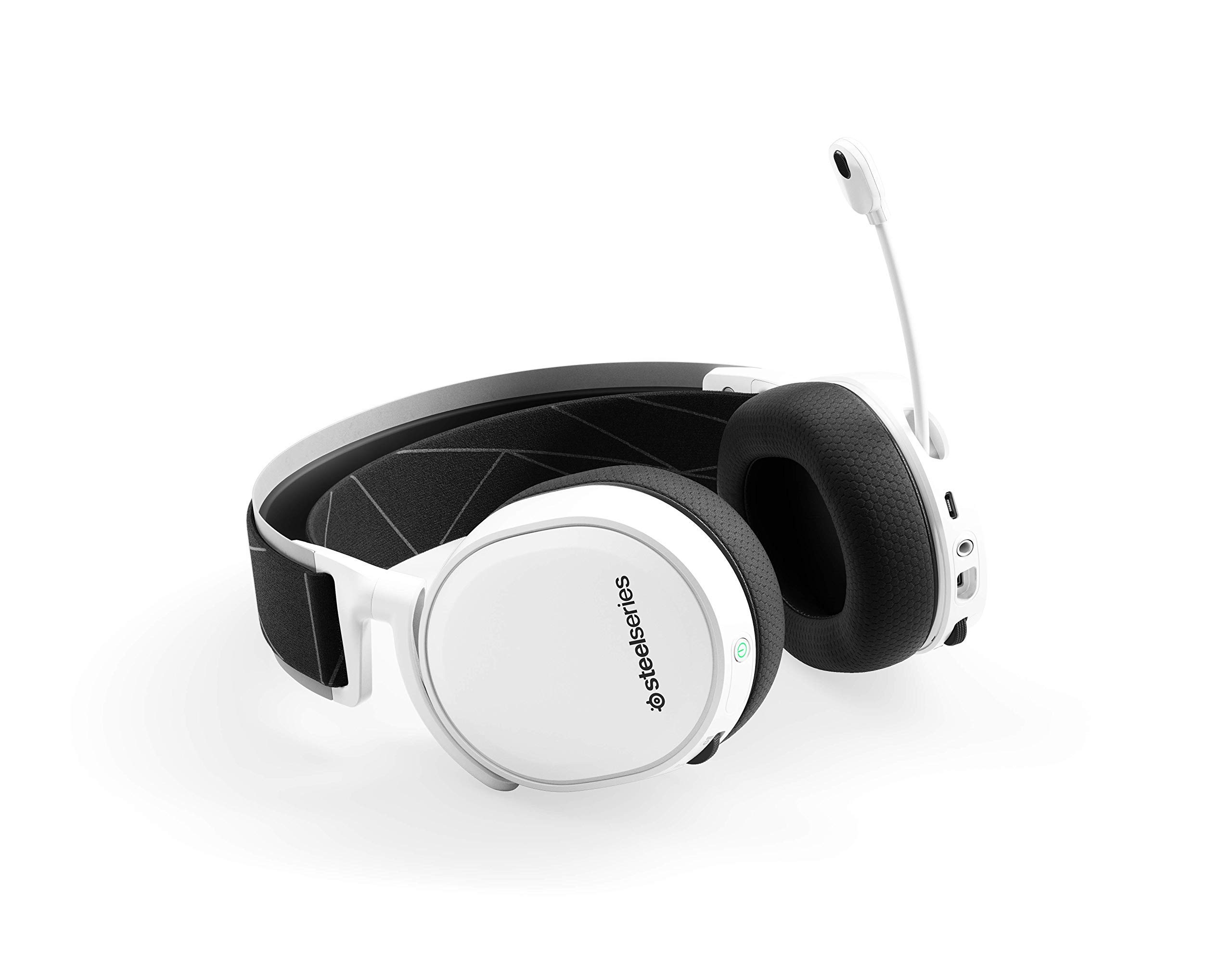 SteelSeries Arctis 7 (2019 Edition) Lossless Wireless Gaming Headset with DTS Headphone:X v2.0 Surround for PC and PlayStation 4 - White (Renewed)