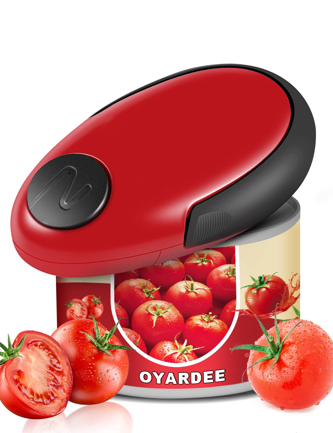 Vadaap One-Touch Electric Can Opener Opens Almost All Can Sizes, Smooth Edge Automatic Can Opener, Kitchen Utensils for Housewives, Seniors and Arthritis Sufferers, Best Gift for Women, MINI Red-1