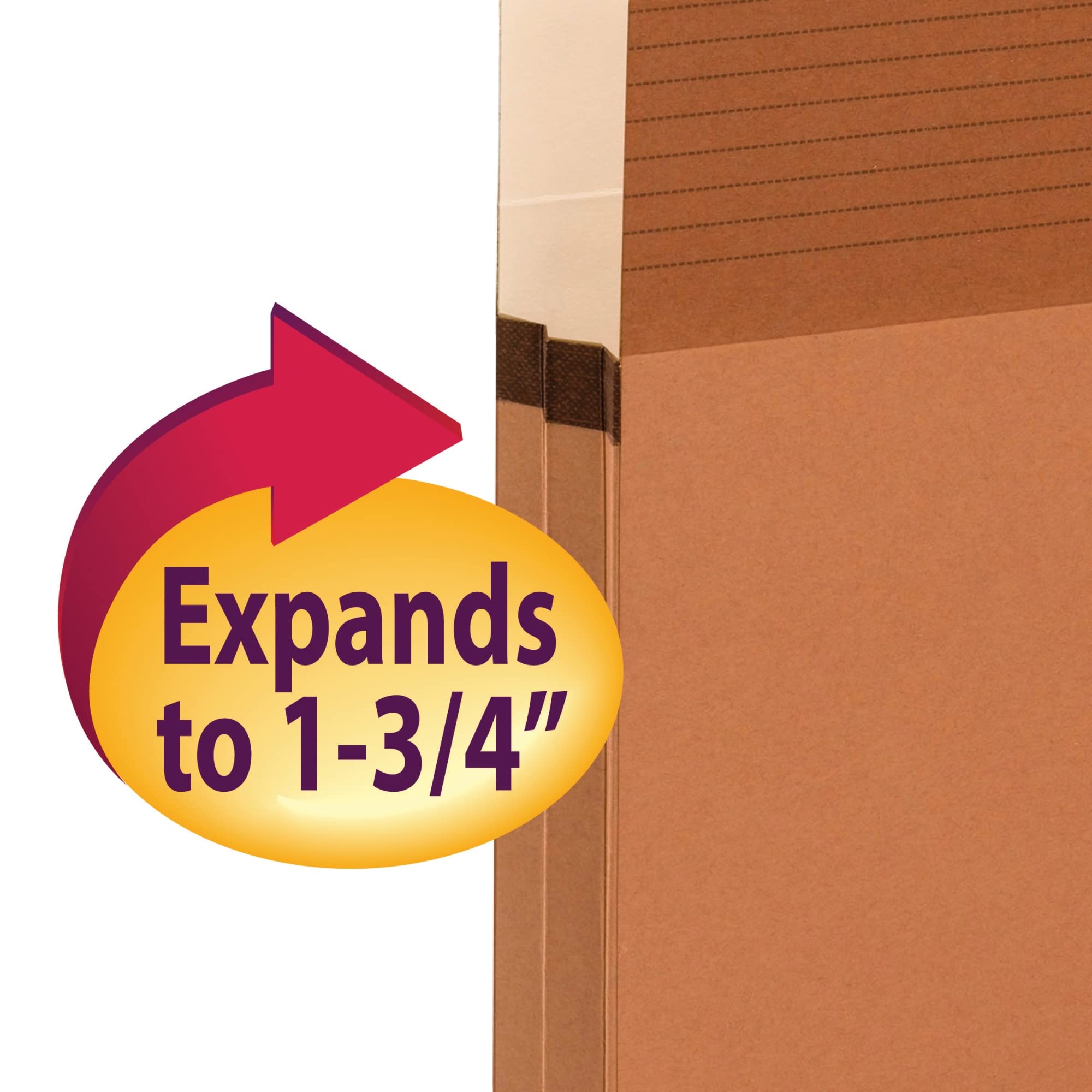 Smead Easy GripĀ® File Pocket, Straight-Cut Tab, 3-1/2" Expansion, Letter Size, Redrope, 25 per Box (73208)