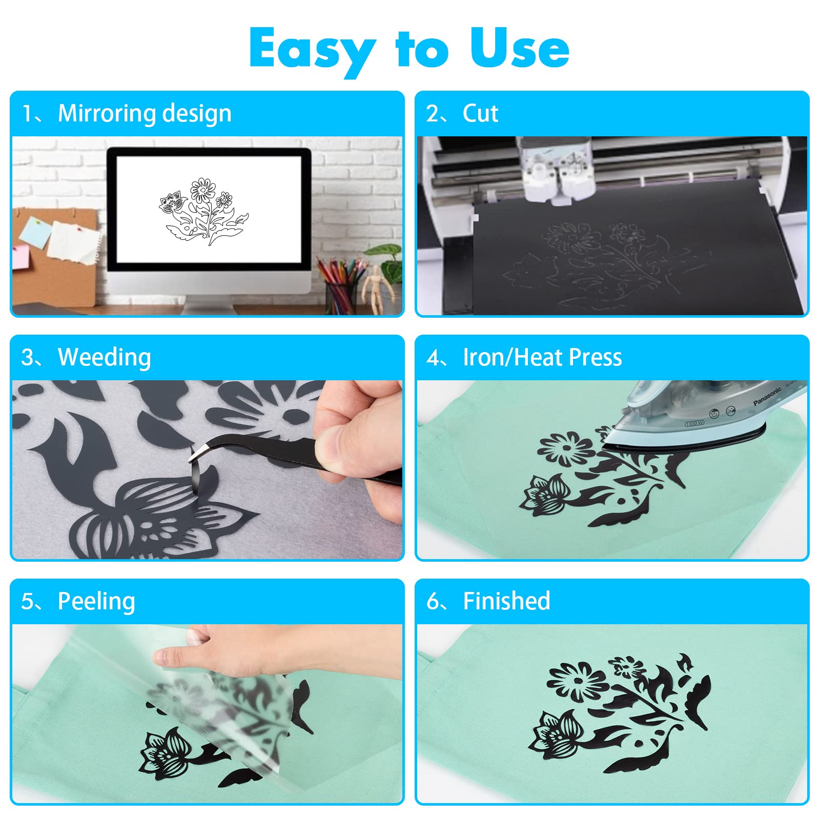 White HTV Heat Transfer Vinyl Roll 12" x 13.3ft