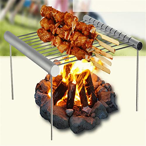 TBMAKE Grills 2pcs Mini barbecue grill, stainless steel portable barbecue grill, folding, home park barbecue accessories