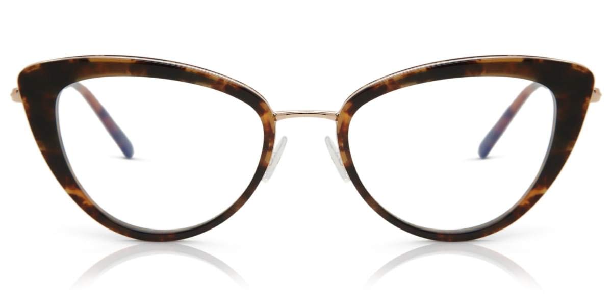 Tom Ford Blue Block Eyeglasses TF5580B 056 Vintage Havana/Gold 55mm FT5580