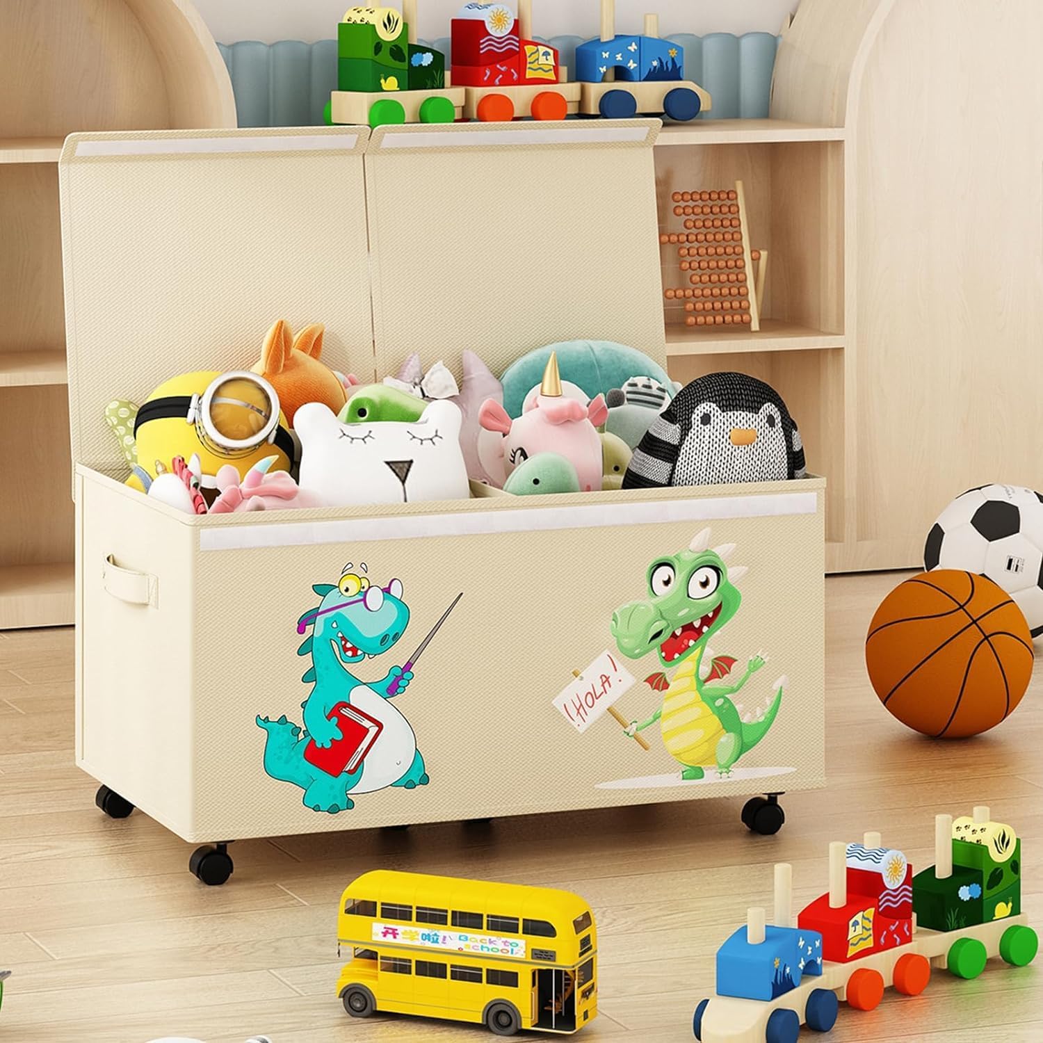Wisdom Star Removable Divider Storage Organizer, 6 Pack 13 Inch Animal Fabric Storage Cube Bins, Storage Baskets for Shelves, Cube Storage Boxes for Organizing Closet Bins