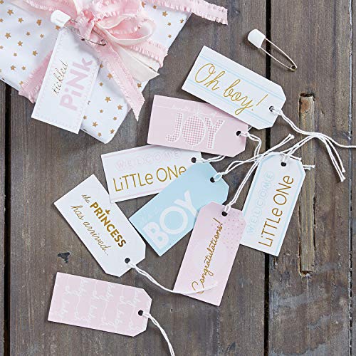 Stephan Baby Stephan Baby Perfectly Pastel Baby Shower String-Tie Gift Tags, Pack of 12 Different Designs